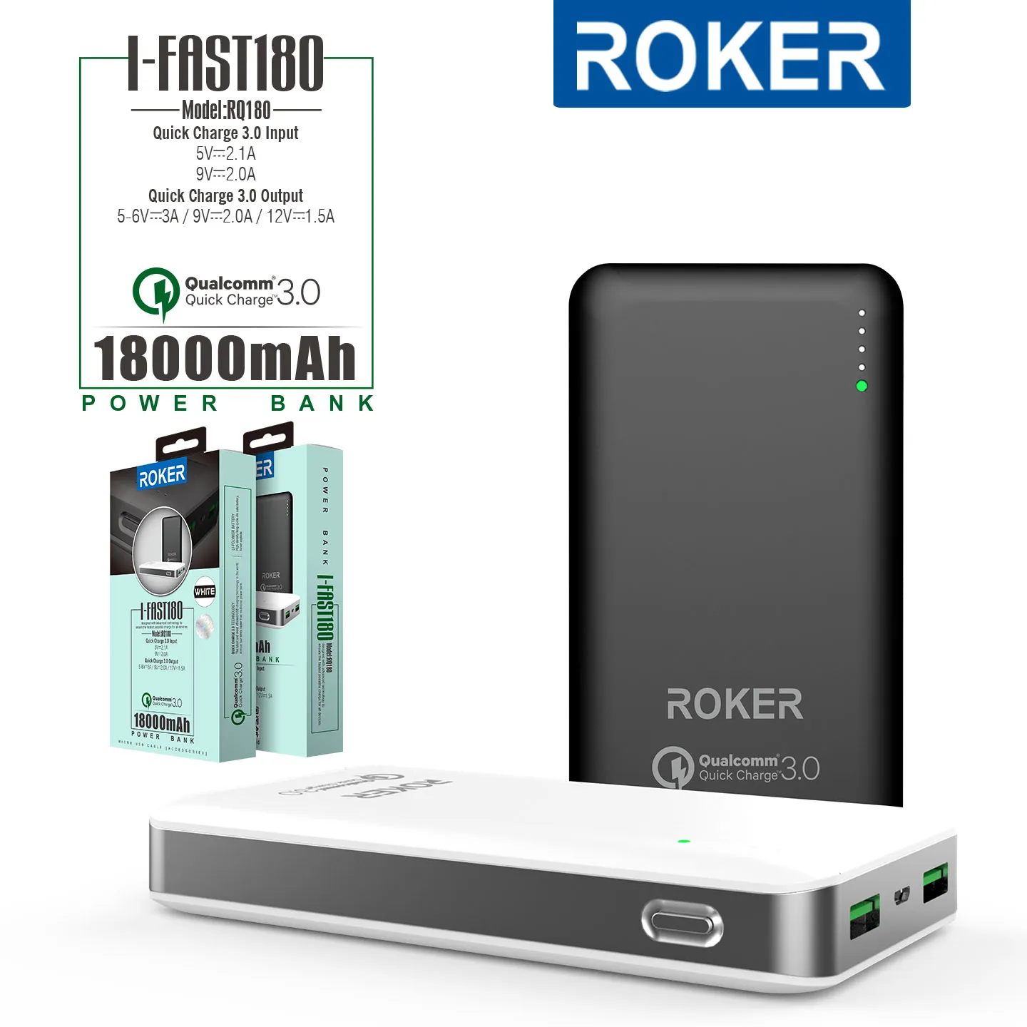 IFAST180 QC 3.0 18000MAH | POWERBANK | Roker